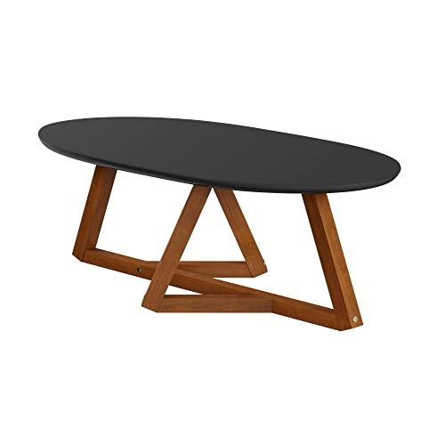 Be Home Furniture │ SPE Coffee Table │ Home Décor, Side Table, Coffee Table, End Table, Accent Table for Living Room │ Wood Legs & Black – 35.43" W