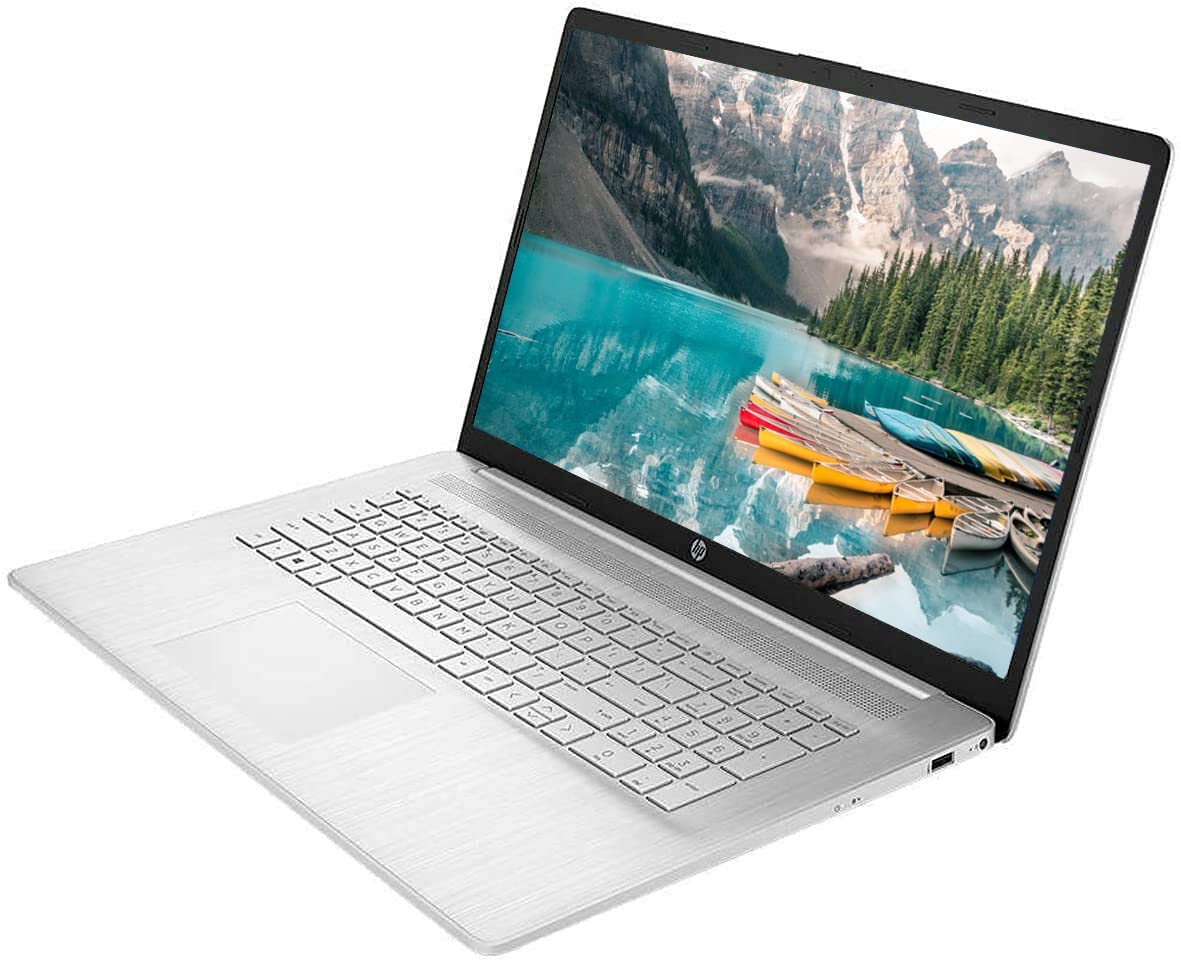 HP 17.3" Touchscreen HD+ Laptop, AMD 6-Core Ryzen 5 5500U, 16GB RAM 512GB SSD+1TB HDD, Wi-Fi, Bluetooth 5.0, Numeric Keypad, Windows 10 Home, Silver, Bundle with TSBEAU 4-Port USB Hub + USB LED Light