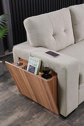 Devion Furniture Enzo Sleeper Sofa for Living Room, Apartment, Dorm Sofabed Sectional, Light Gray