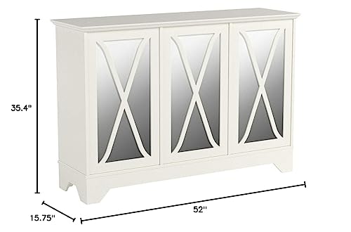 Target Marketing Systems Reflections Buffet/Console with Mirror, White