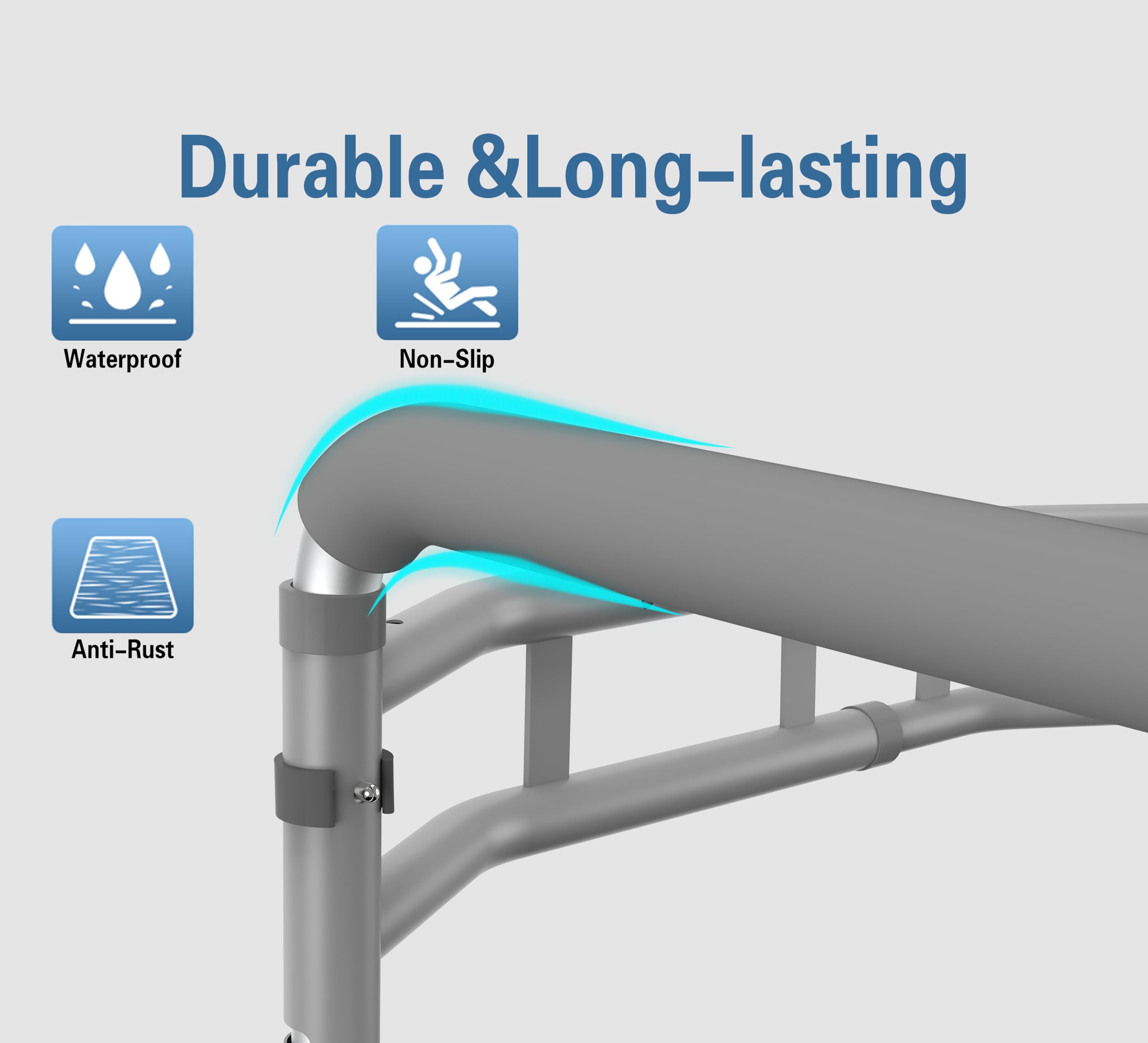 Delog Toilet Safety Rails, Adjustable Toilet Safety Frame for Elderly, Seniors, Handicap & Disabled, Toilet Frame with Handles, Foldable Handicap Toilet Rails Fit Any Toilets 400 LB
