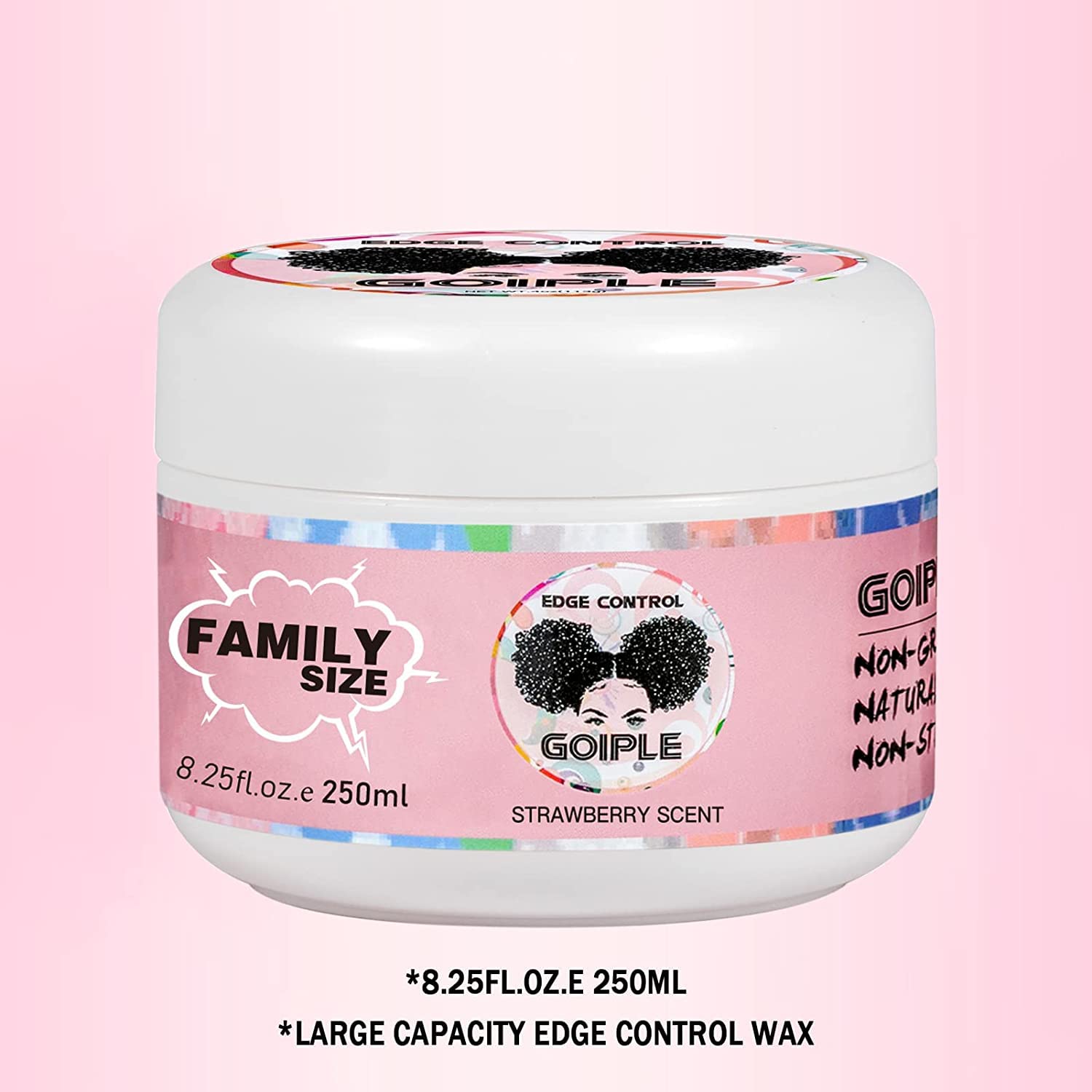 Goiple 8.25 OZ Edge Control Wax for Women, Non-greasy Edge Smoother, Hair Gel for All Hair Types, No Flaking, Extra Strong Hold Water-based Edge Stay Gel