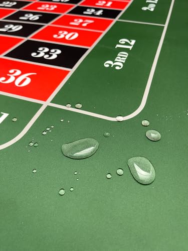 The Gaming Mat Company Roulette Table Mat for Casino Home Game Nights- Deluxe Vegas Roulette Table 35.5" x 71" x 0.12"- Big Mats Smooth Fabric Topper- Space for A Roulette Wheel- Double & Single Zero