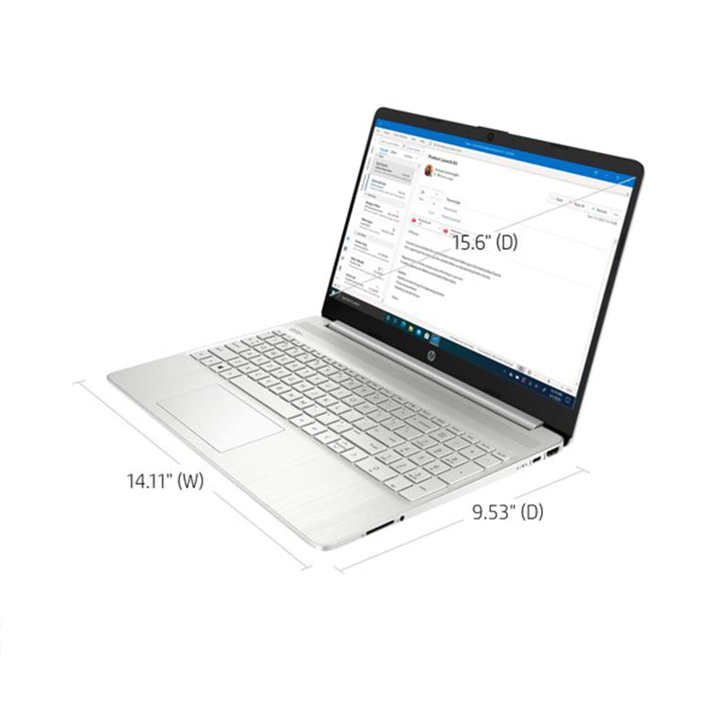 HP 2022 15.6" HD 250 nits Laptop Computer, 11th Gen Intel Core i3-1115G4 (Beats i5-1035G1), 8GB RAM, 256GB PCIe SSD, Intel UHD Graphics, 720p HD Camera, Windows 10 S, Silver, 32GB SnowBell USB Card