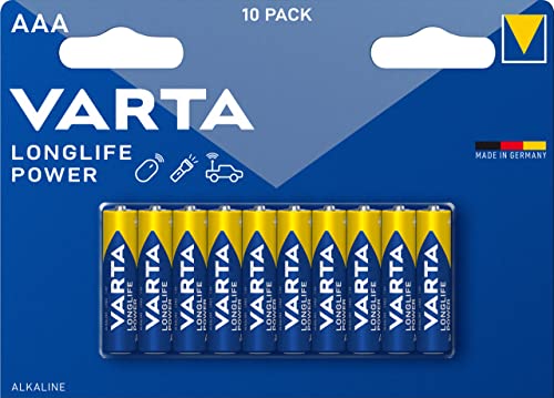 VARTA Longlife Power AAA Micro LR03 Alkaline Battery (10-Pack) - Made in Germany - Ideal for Toys, Torches, Controllers and Other Battery-Powered Devices