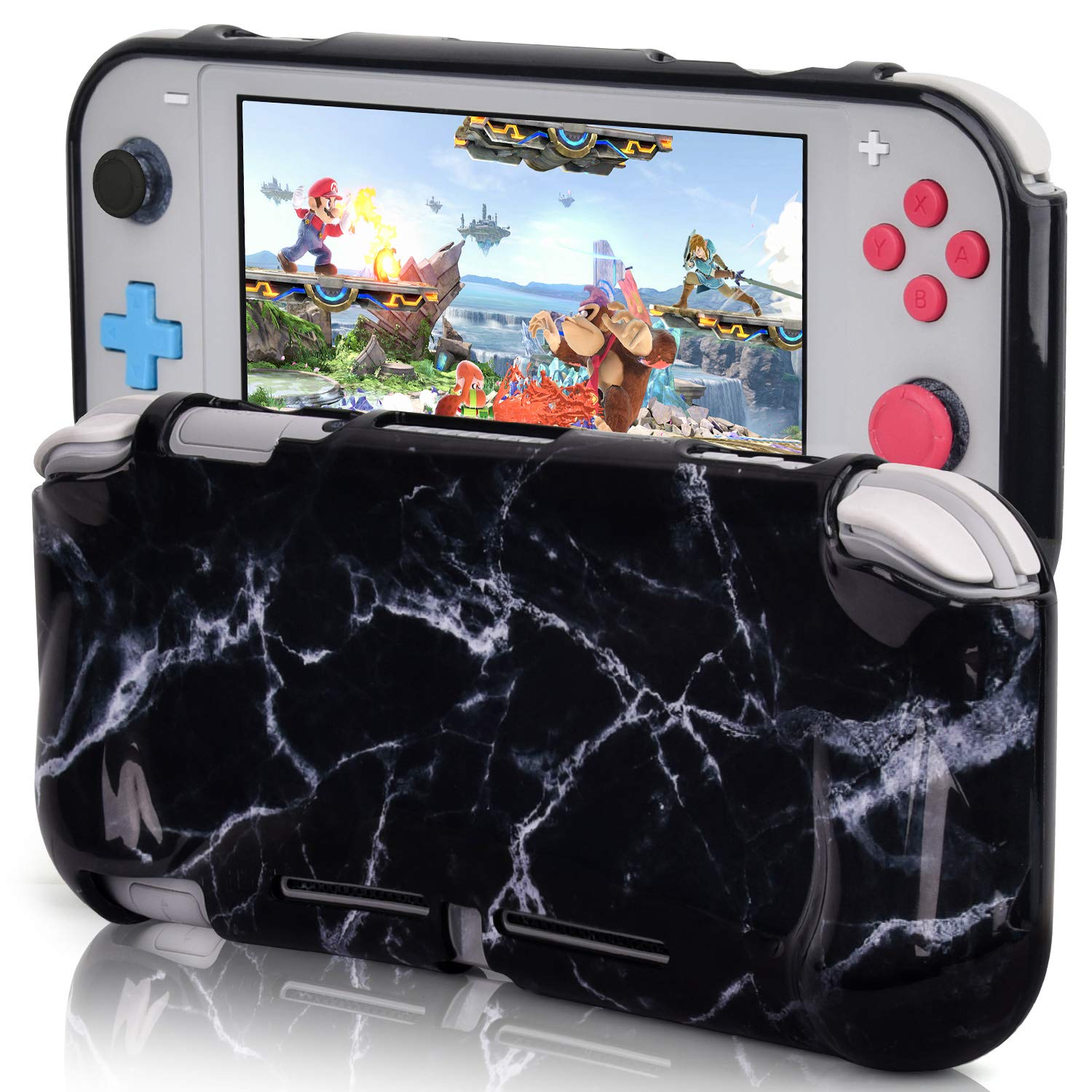 CAGOS Protective Case Compatible with Nintendo Switch Lite, Hard Shell TPU Grip Skin Case Cover Shock-Absorption and Anti-Scratch Non-Slip Travel Case Nintendo Switch Lite Accessories - Black