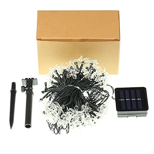 Solar Light String, Outdoor Waterproof Light String Garden Christmas Decoration Lights39feet 100 LED Solar Cherry Peach Flower String Light, Suitable for Home, Garden, Terrace, Wedding and Party(Warm