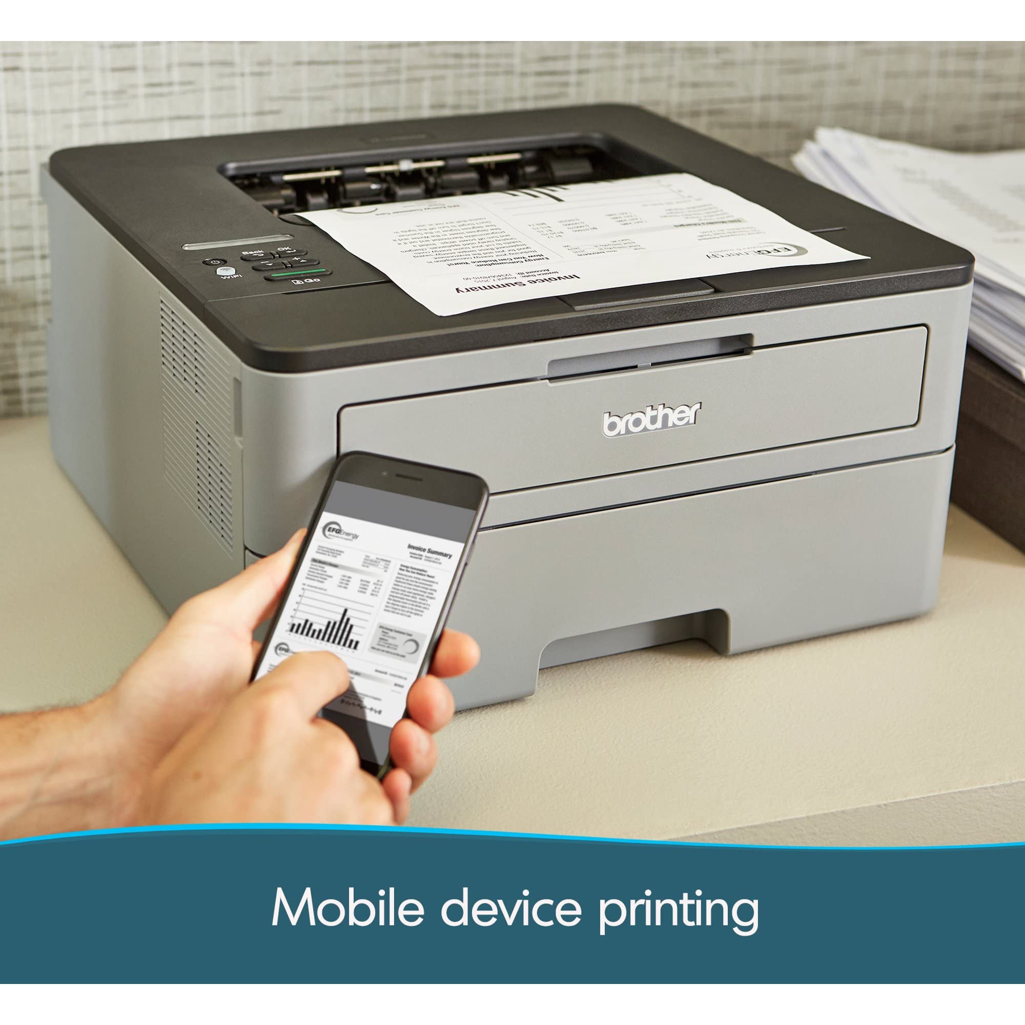 Brother HL-L2350DWC Single-Function Wireless Monochrome Laser Printer for Office - Print Only - Auto 2-Sided Printing, 250-sheet Capacity, Amazon Dash Replenishment Ready, Tillsiy Printer Cable