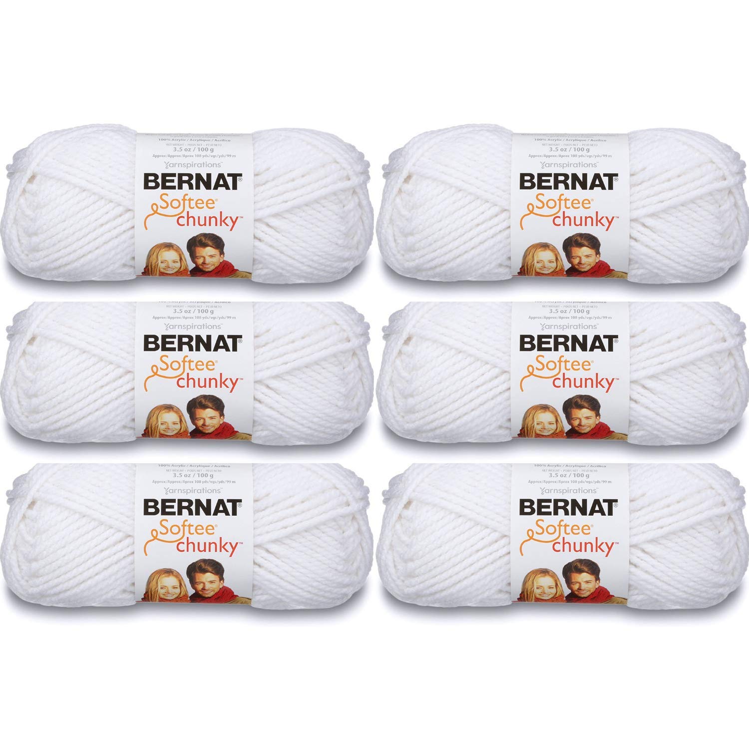 Bernat Softee Chunky Yarn (6-Pack) White 161128-28005