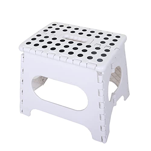 Fisiei Step Stool,13inch Step stools for Adults,Folding Step Stool,Folding Stool,Foldable Stool,Small Step Stool for Kitchen,Bathroom,Living Room,Bedroom, Office, etc.(White, 13inch)