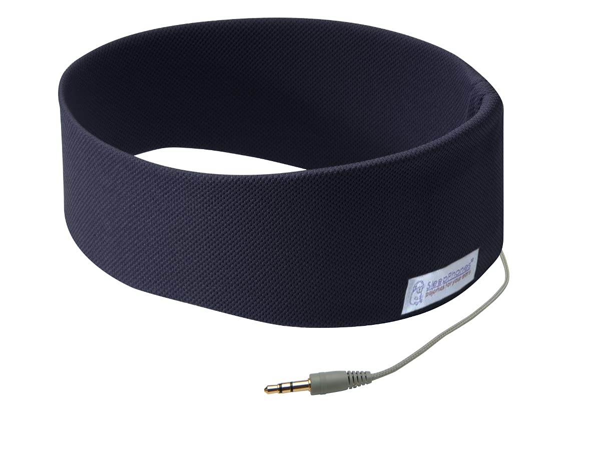 SleepPhones AcousticSheep Classic | Corded Headphones for Sleep, Travel, and More | The Original and Most Comfortable Headphones for Sleeping (Nighttide Navy - Breeze Fabric, Large)