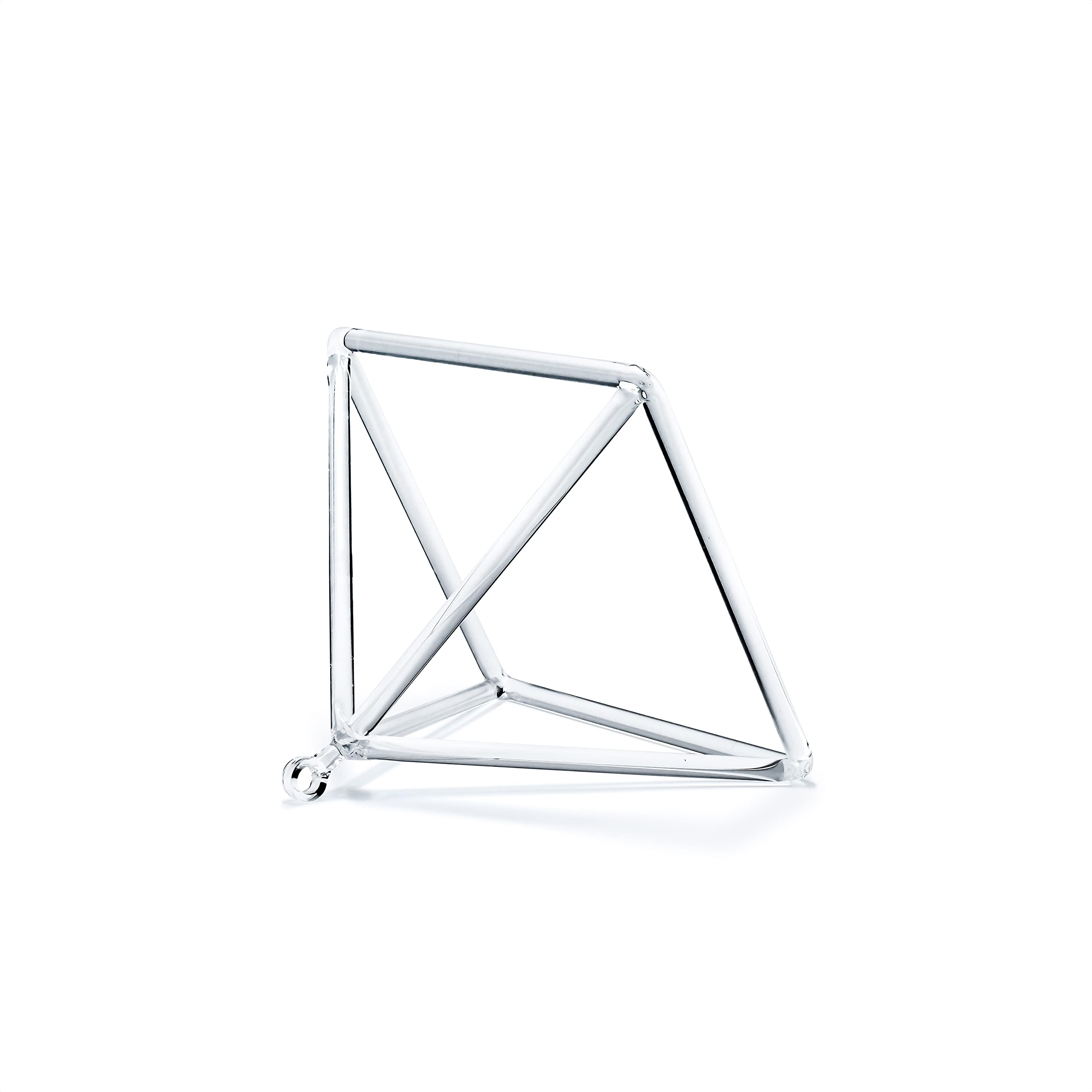 Joysense Clear Quartz Crystal Singing Pyramid 7 inch With Crystal Singing Bowl Striker and Carrying Case