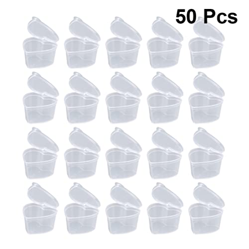 EXCEART Heart Shaped Souffles Cups Transprarent Plastic Storage Box design, easy to DIY, Sewing Supplies Storage. Plastic Sauce Cups