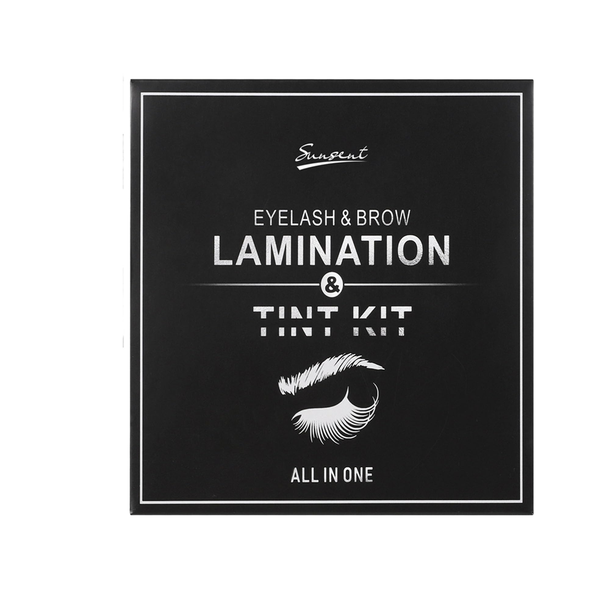 Brow Lamination Kit 4 in 1 | Black, SUNSENT Lash Lift and Perm Kit, Instant Eyelash and Eyebrow Quick Perm Lift For Eyelash Growth 12-weeks Long Lasting, KERATIN Safe Use for Home Salon (Set H)