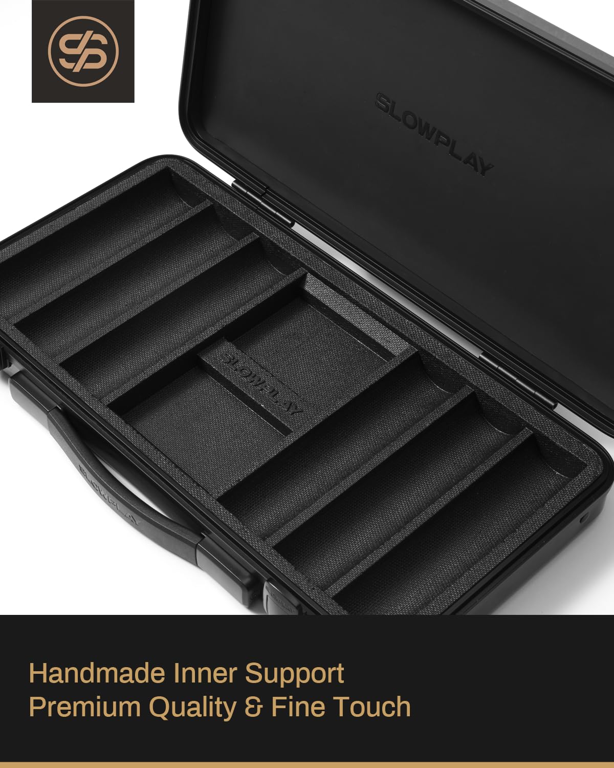 SLOWPLAY Poker Chip Case for Texas Holdem, 300 pcs of 39/40mm Poker Chips | High-end Carrying case Providing Full Protection, German Polycarbonate Shell, Super Portable & Sturdy