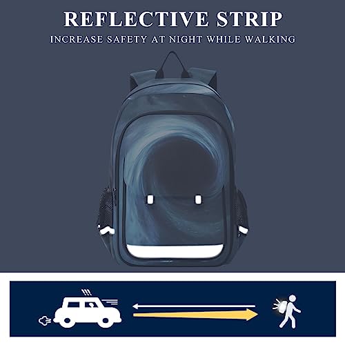 Glaphy Universe Space Black Hole Backpack School Bag Lightweight Laptop Backpack Students Travel Daypack with Reflective Stripes