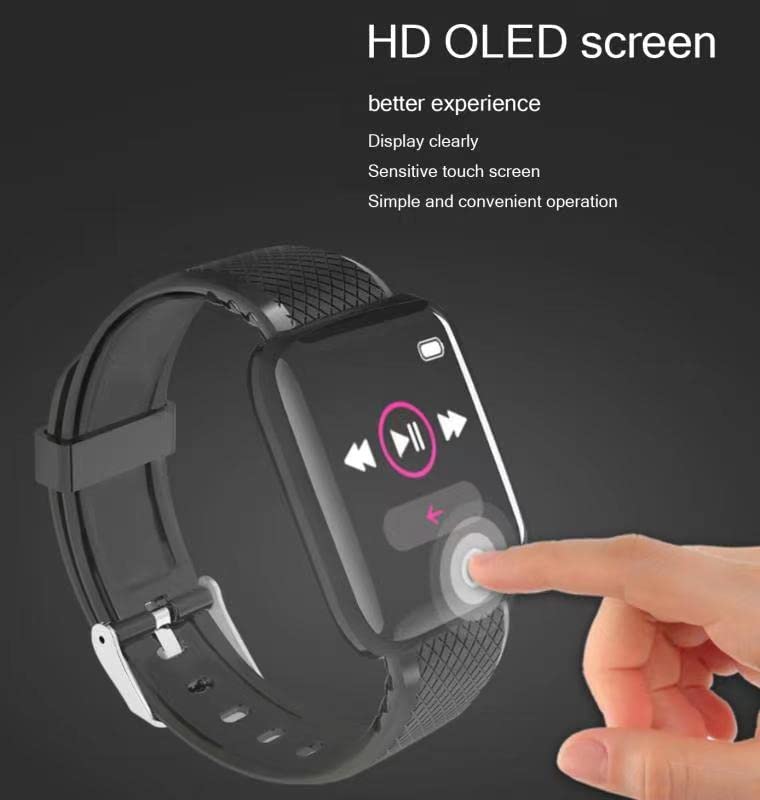 Fitness Tracker Smart Watch for Android iOS Phones,Smart-Watches Fit Watch for Man Women,1.3Inch(Light Black)