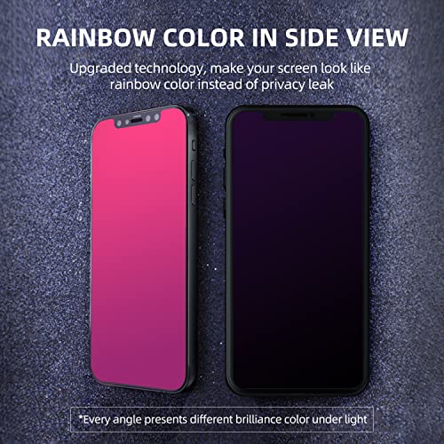 EGKimBa Privacy Screen Protector compatible with iPhone 11 Pro Max/iPhone XS Max, 6.5 inch Gradient Colorful Electroplated Anti-Spy Anti-Blue Light Easy Installation Tempered Glass
