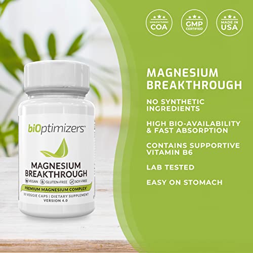 Magnesium Breakthrough Supplement 4.0 - Has 7 Forms of Magnesium: Glycinate, Malate, Citrate, and More - Natural Sleep and Brain Supplement - 30 Capsules