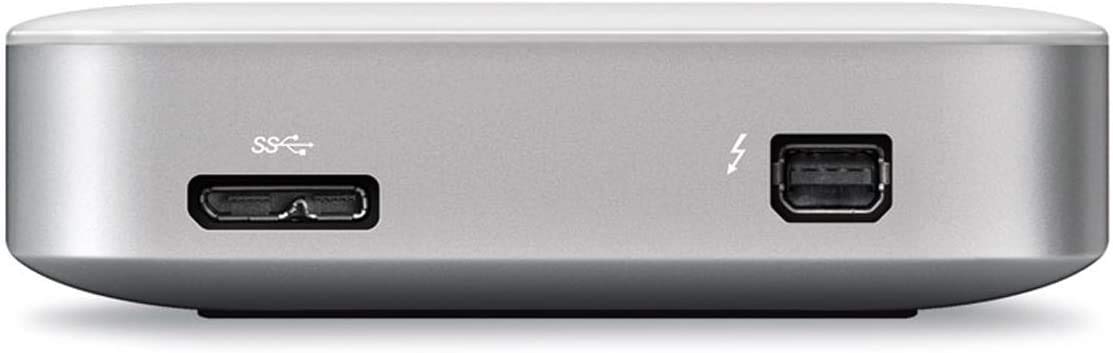 BUFFALO MiniStation Thunderbolt USB 3.0 1 TB Portable Hard Drive (HD-PA1.0TU3) Silver (Renewed)