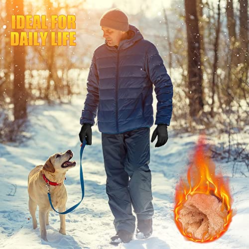 ihuan Winter Gloves for Men Women - Cold Weather Gloves for Running Cycling, Waterproof Snow Warm Gloves Touchscreen Finger (Black, Small)