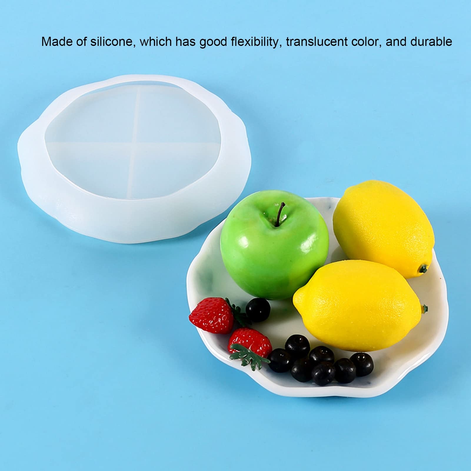 DEPILA DIY Resin Molds, Irregular Shape Thicken Soft Transparent Durable Wearable Silicone Resin Mold for Epoxy Resin Home Dish (Color : Round)