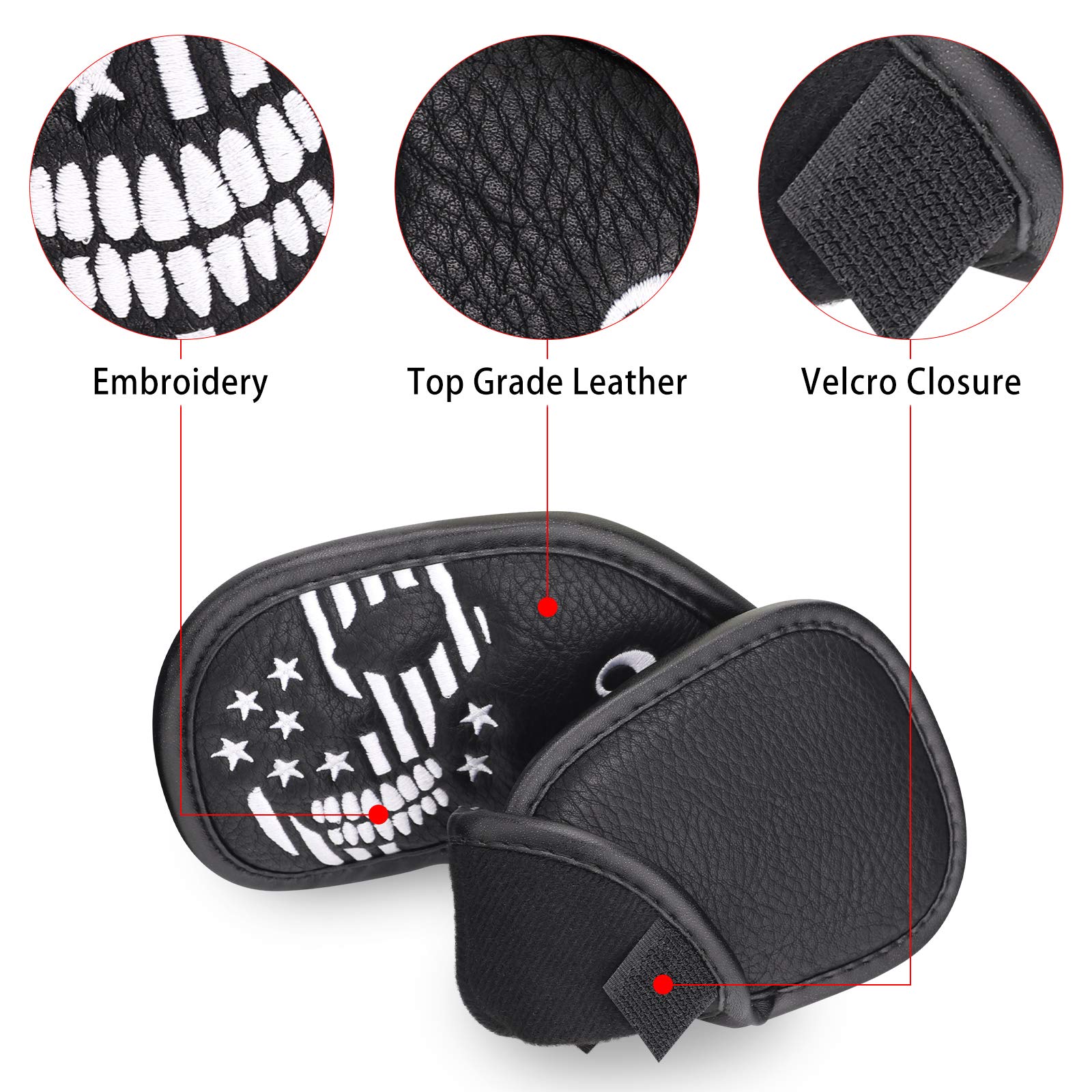 caiobob Mytag Golf Iron Head Cover Wedge Headcover Set Black Synthetic Leather Skull Skeleton Irons Protector (10pcs Iron Set(3,4,5,6,7,8,9,P,A,S))