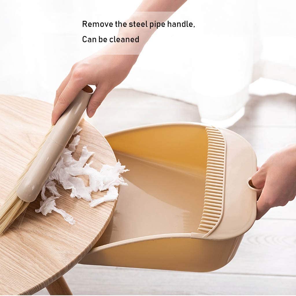 DEPILA NLIAN- and Dustpans Sets, Remove the Steel Pipe Handle Grips Sweep Set Durable Sweeper Lobby Home Kitchen Office Commercial Hardwood Floor Use dustpan set