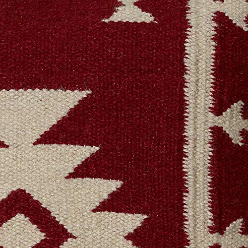 Rizzy Home T05810 Decorative Pillow, 18 x 18 in, Red/Brown/Neutral
