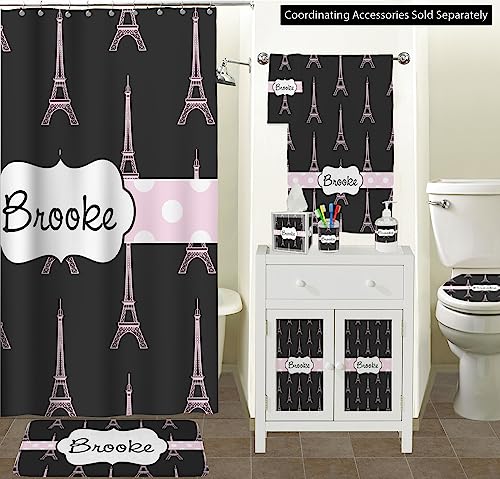 RNK Shops Black Eiffel Tower Waste Basket - Single Sided (White) (Personalized)