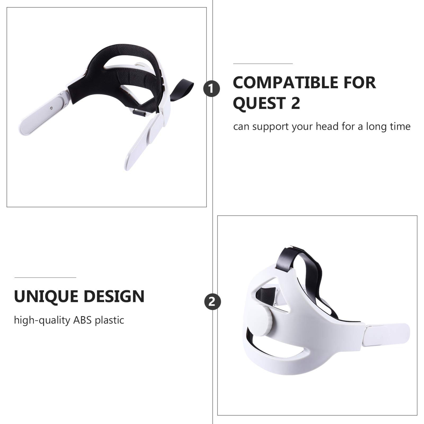 SOLUSTRE Headband vr Gaming Support vr Headset Band vr Cushion Strap Replacement vr Strap vr Glasses Belt vr Stand Non Slip vr Band abs Earphone Belt White