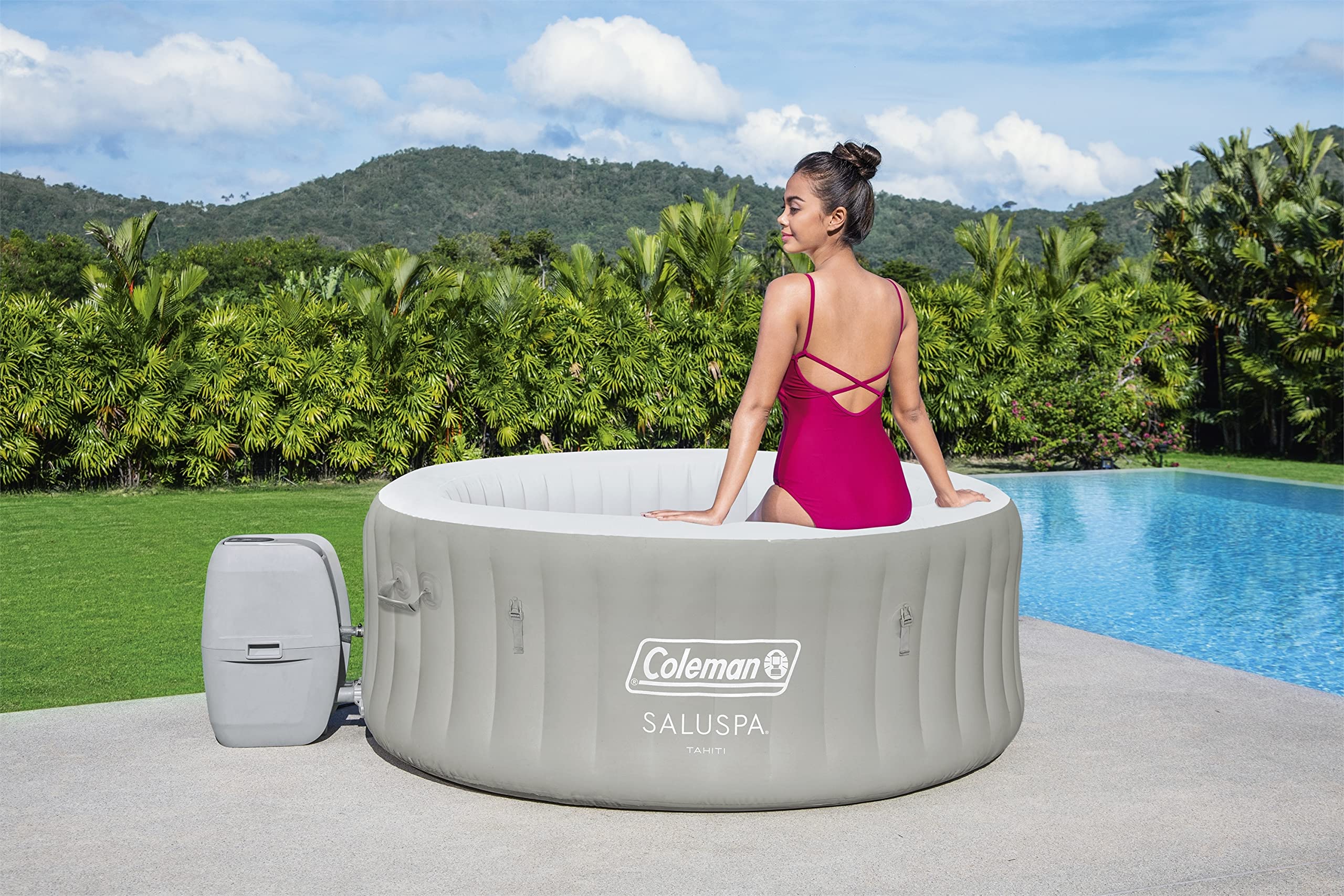 Coleman SaluSpa Tahiti Inflatable Hot Tub Spa, 2-4 Person AirJet Spa