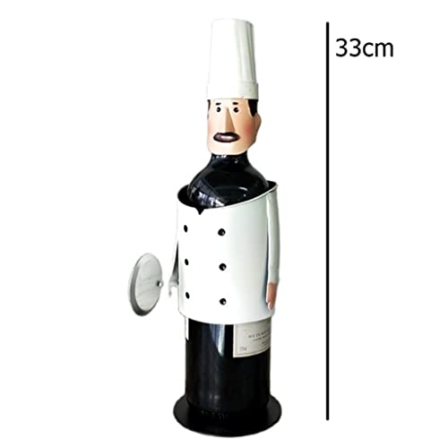 DOUBA Detachable Wrought Iron Chef Wine Rack Metal Wine Bottle Rack Household Wine Utensils Kitchen Ornaments