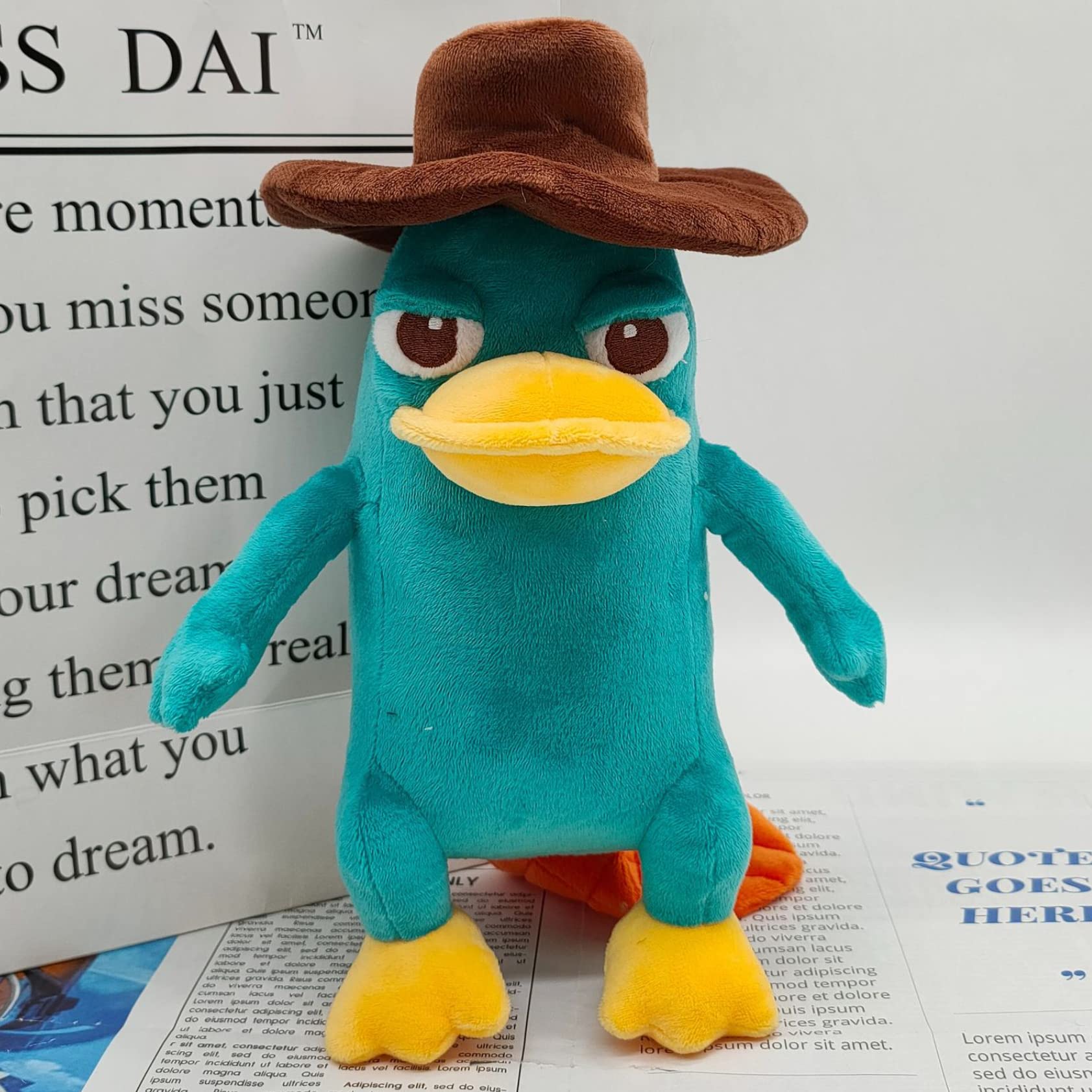 ITPZ Perry The Platypus Plush, Platypus Plush Toy for Cartoon Fans Gift,Beautiful Platypus Stuffed Plushies Doll,Soft Stuffed Pillow for Kids' Room Decor