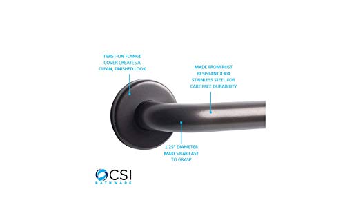CSI Bathware Straight Grab Bar Bath, 18",1.25" Diameter Oil Rubbed Bronze