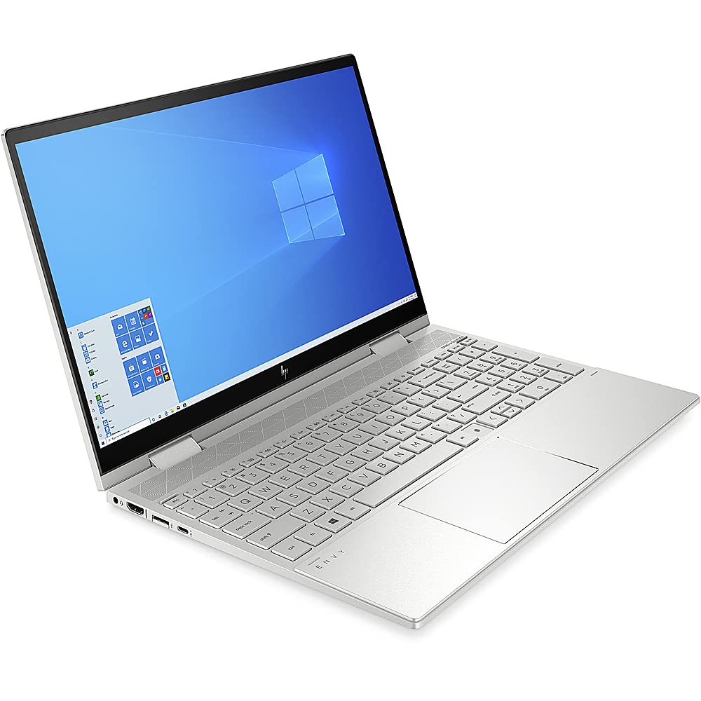 HP Envy x360 15 2-in-1 Laptop 15.6" FHD IPS Touchscreen 11th Gen Intel Quad-Core i5-1135G7 (Beats i7-10710U) 16GB RAM 512GB SSD Backlit Fingerprint HDMI USB-C B&O Win10Pro Silver + HDMI Cable