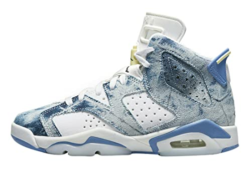 Jordan Boy's Air Jordan 6 Retro (Big Kid) White/Dutch Blue/Citron Tint/Black 6.5 Big Kid M