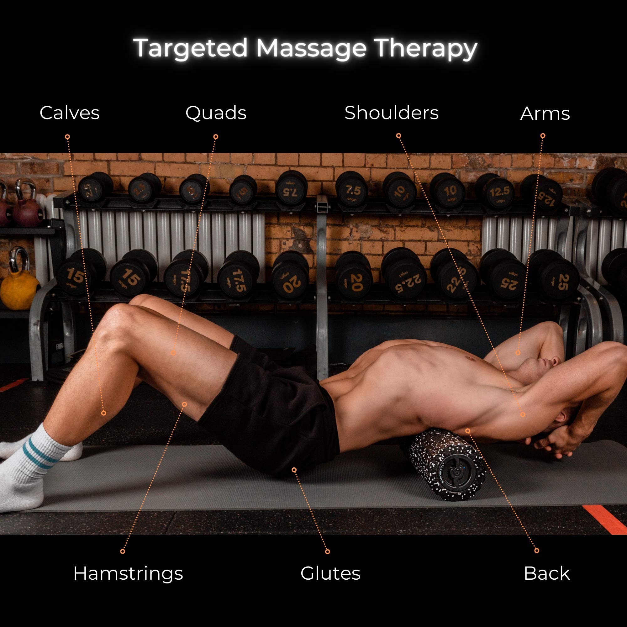Body Bolt Vibrating Foam Roller – 4 Speed Electric Foam Back Roller for Recovery – Deep Tissue, Trigger Point Sports Massage Therapy – High Intensity Portable Muscle Roller with 3hr Battery