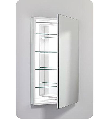 Robern PLM2440GRE Polished Edge, Classic Gray Interior, Electric ̶ Right Hinge PL Series 24" x 40" Flat Top Cabinet