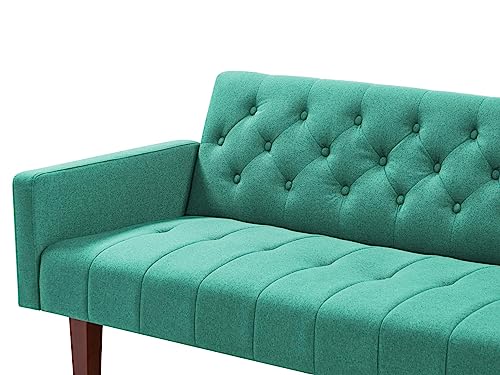 Fiveshow Modern Linen Cushion Convertible Double Folding Living Room Sofa Bed (Eucalyptus Wood Frame),Apartment Living Room Sofa