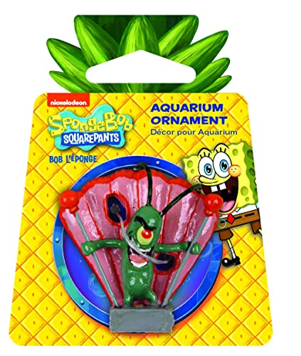Penn-Plax Officially Licensed Spongebob Squarepants Aquarium Ornament – Plankton (Mini/Small Size) – Perfect for Freshwater and Saltwater Tanks