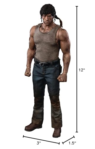 threezero Rambo: First Blood John Rambo 1:6 Scale Collectible Figure,Multicolor