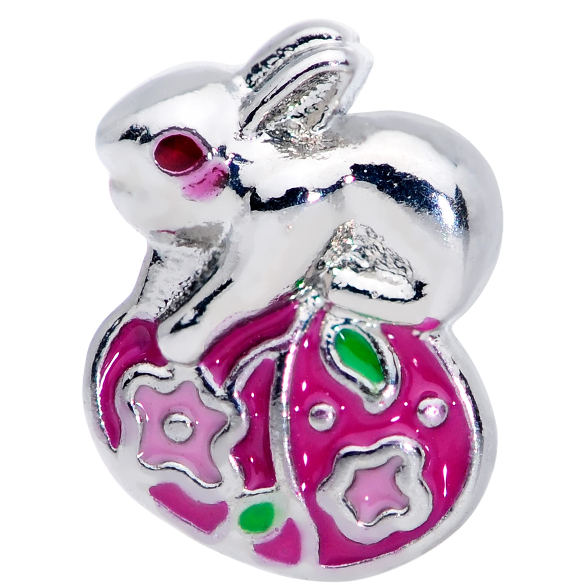 Body Candy Womens 20G Steel Nose Ring Painted Egg Bunny Nose Stud Nose Bone Body Piercing Jewelry 1/4"