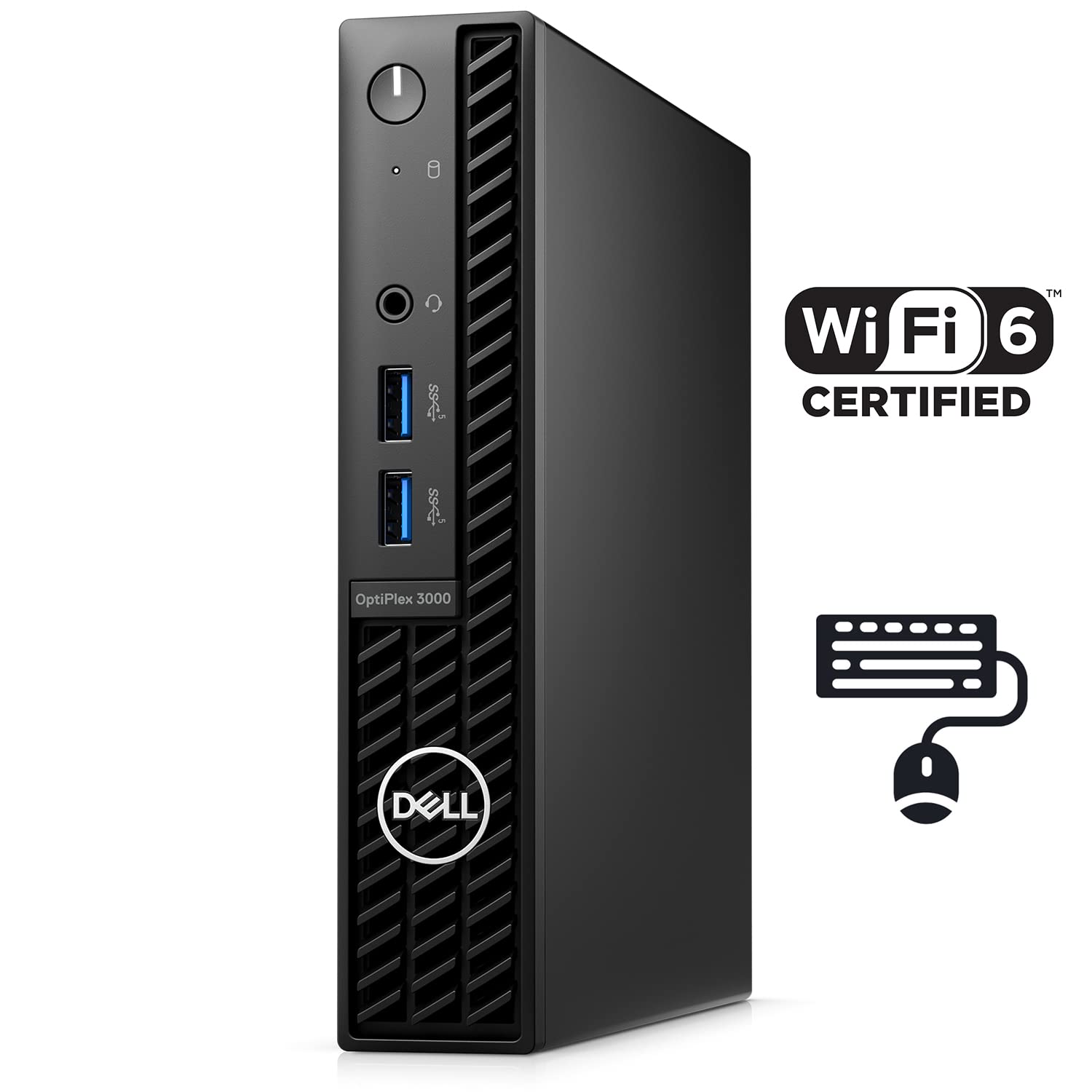Dell Optiplex 3000 MFF Business Desktop, 12th Gen Intel Core i5-12500T, 32GB RAM, 1TB PCIe SSD, HDMI, Displayport, RJ-45, Wired Keyboard&Mouse, Wi-Fi 6, Windows 11 Pro, Black