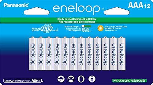 Panasonic BK-4MCCA12FA eneloop AAA 2100 Cycle Ni-MH Pre-Charged Rechargeable Batteries, 12-Battery Pack