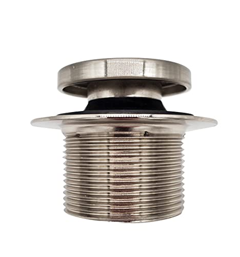 Westbrass D534-5-07 SCH. 40 ABS 1-1/2" Course Thread Plumber's Pack Tip-Toe Bathtub Drain Plug with Two-Hole Elbows, Satin Nickel (5-Pack)
