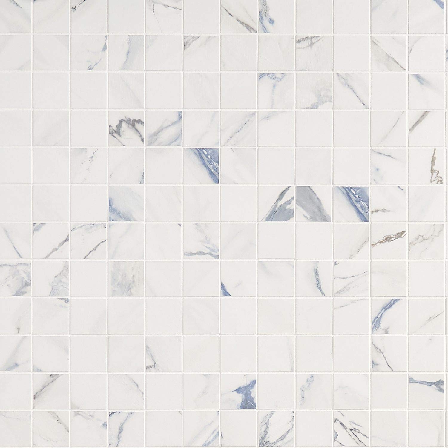 Calacatta Indigo 12 in. x 12 in. Matte Marble Look Porcelain Backsplash, Kitchen, Bathroom, Floor and Wall Mosaic Tile (1 Sq. Ft. / Sheet)