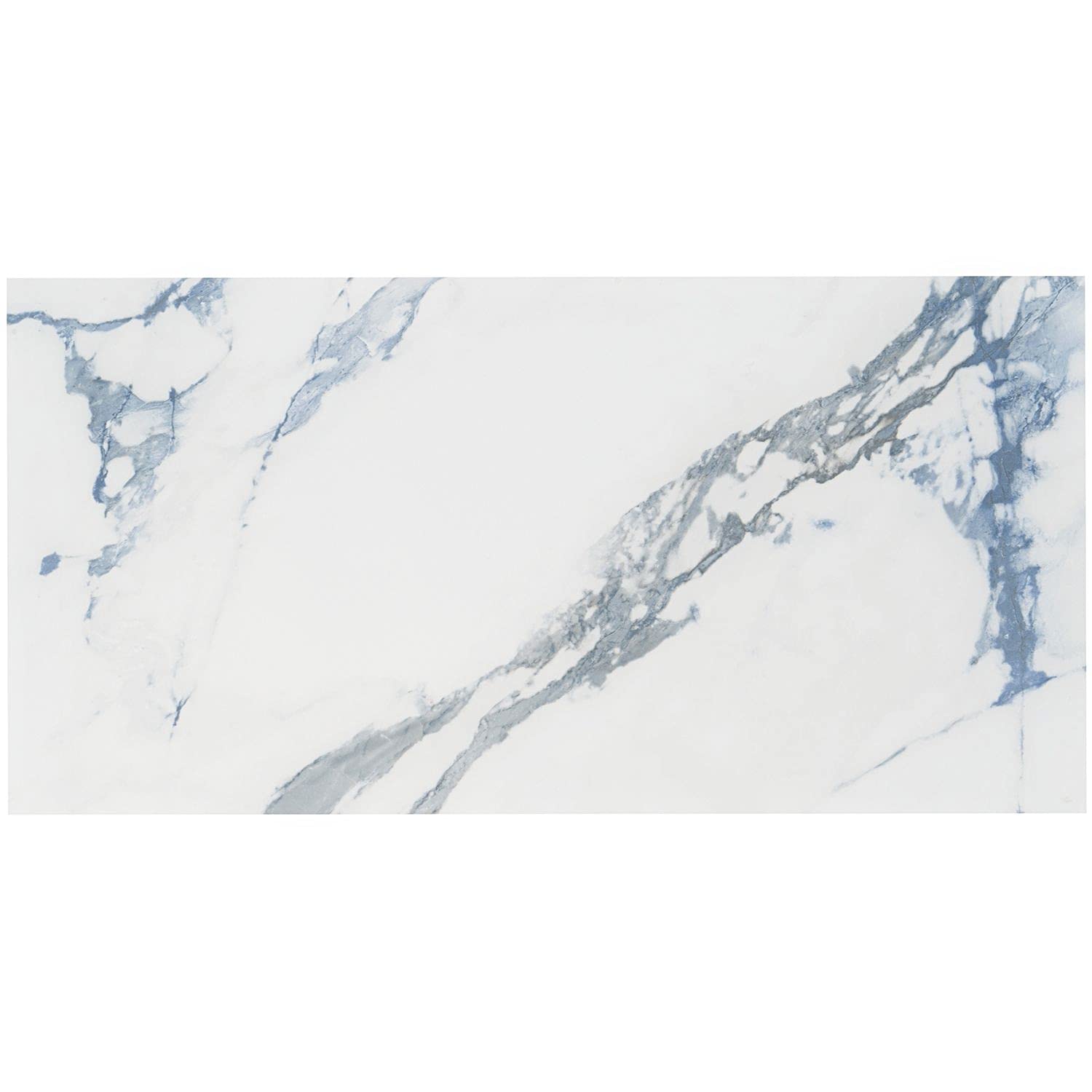 Calacatta Indigo 4 in. x 8 in. Matte Marble Look Porcelain Tile Sample