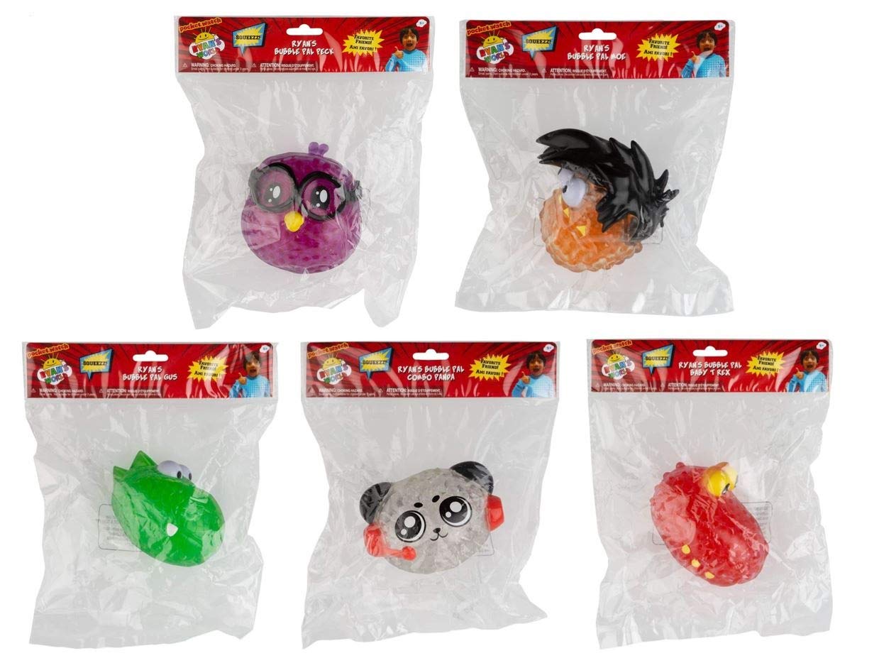 Orb Toys Ryan's World Bubble Pal x5 - Pack (Combo Panda, Baby T-Rex, Peck, Pal Moe & Gus)