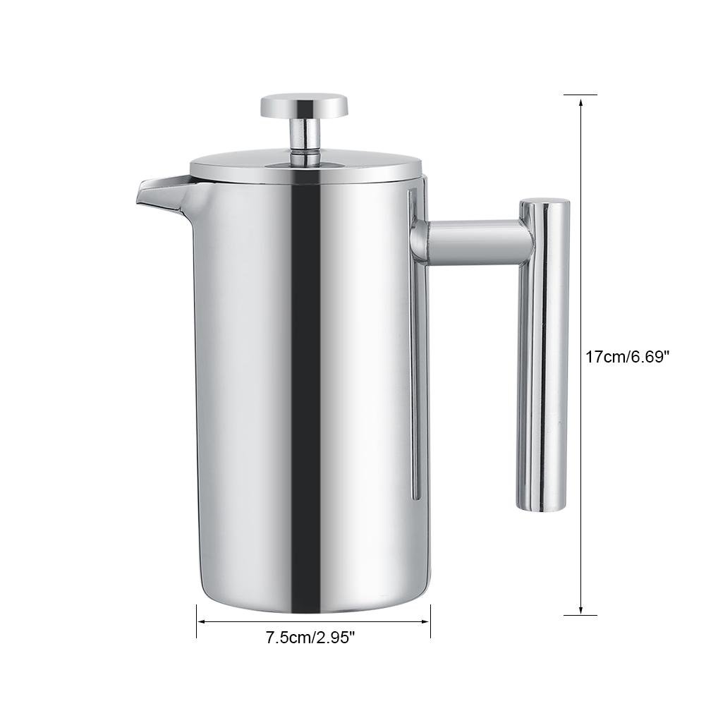 French Press Coffee Maker,Stainless Steel Double Walled 12 oz Espresso Maker Press Tea Pot with Filter